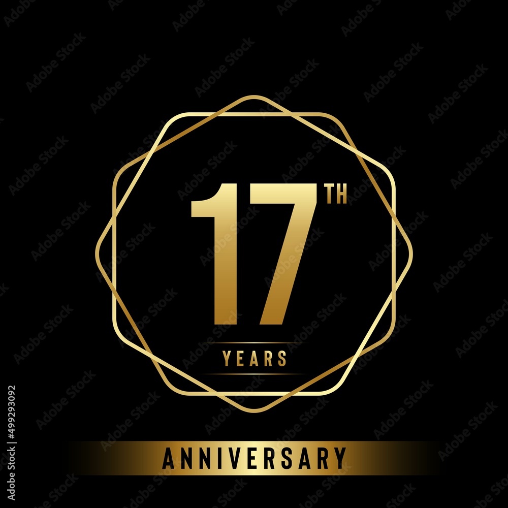 17 Years Anniversary logotype. Anniversary celebration template design ...