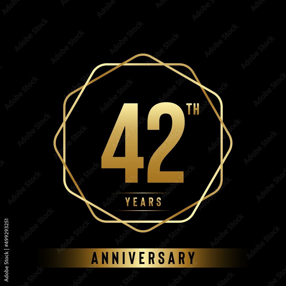 42 Years Anniversary logotype. Anniversary celebration template design ...
