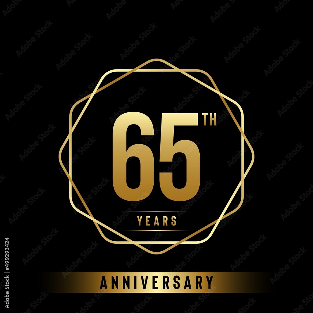 65 Years Anniversary logotype. Anniversary celebration template design ...