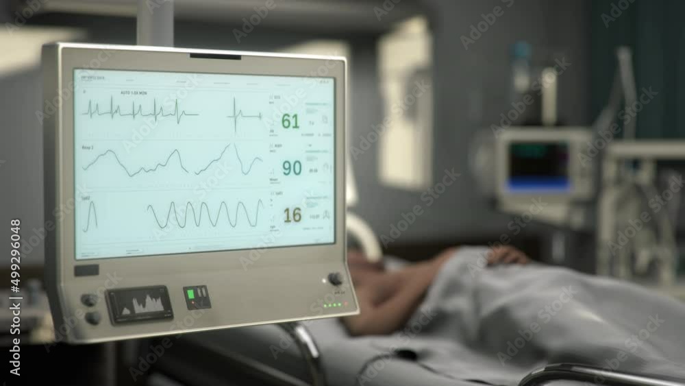 Machine is studying the heart rate of the patient in the emergency room ...