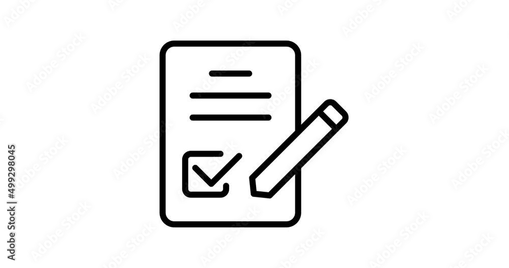 document check mark animated outline icon. document check mark line ...