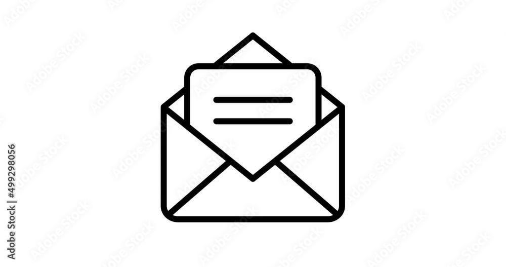 open mail envelope animated outline icon. open mail envelope line icon ...
