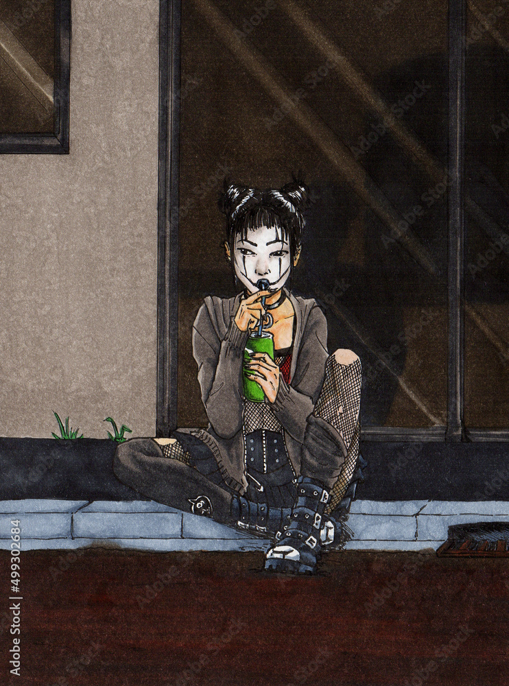 Femme puncky asiatique Stock Photo | Adobe Stock