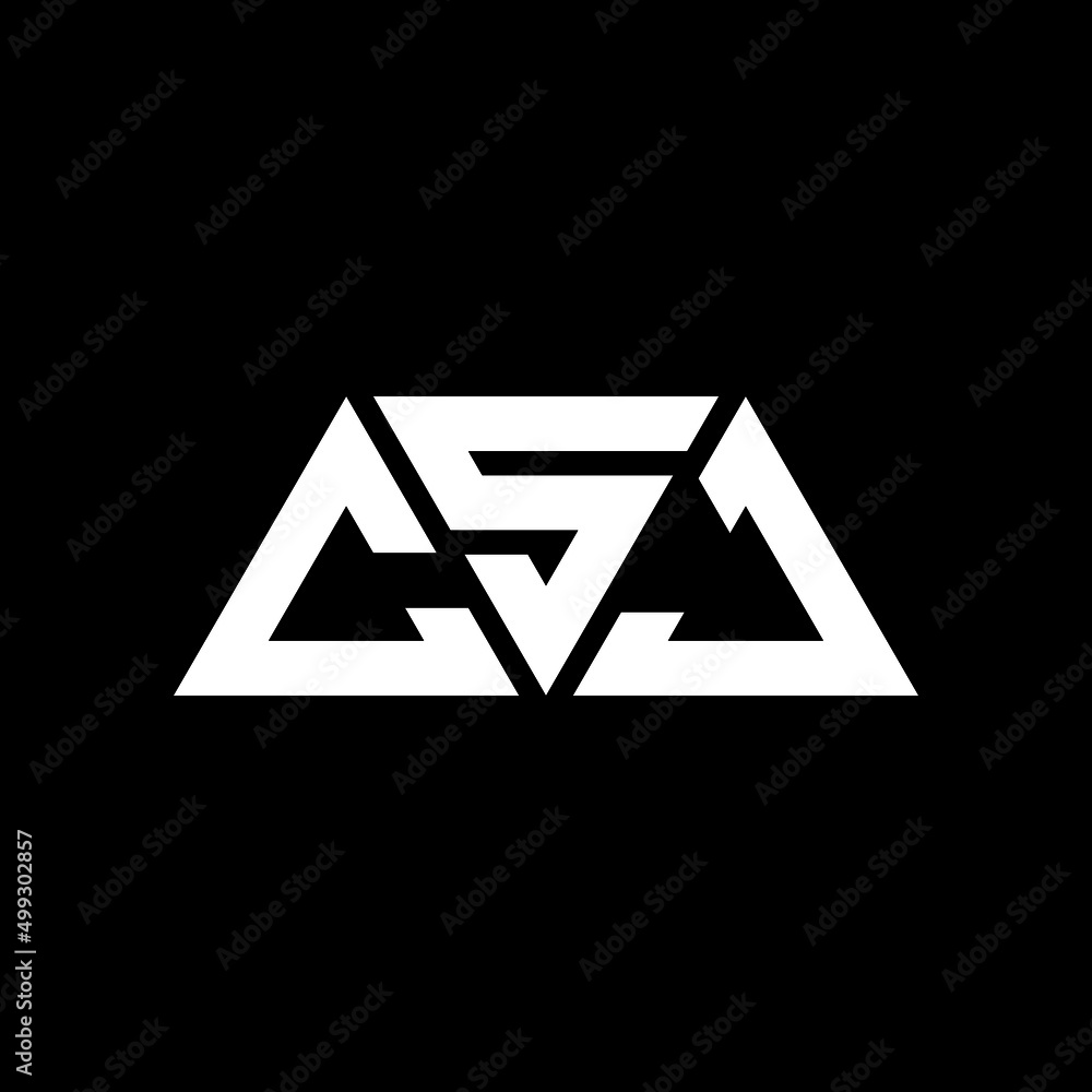 CSJ triangle letter logo design with triangle shape. CSJ triangle logo ...
