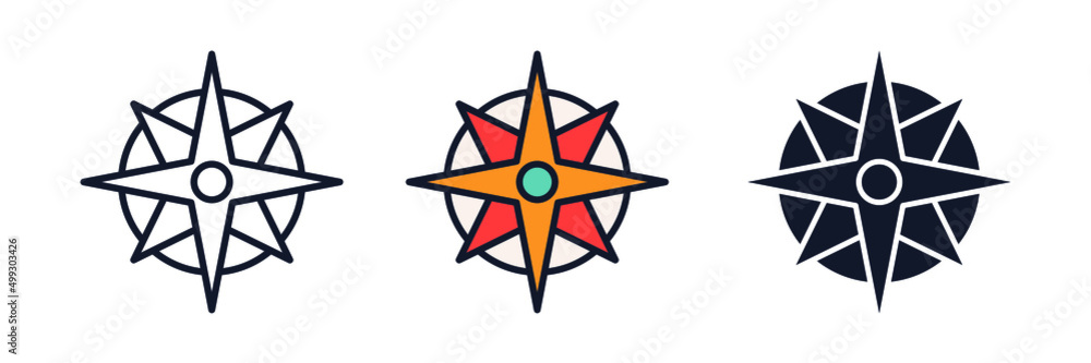 wind rose icon symbol template for graphic and web design collection ...
