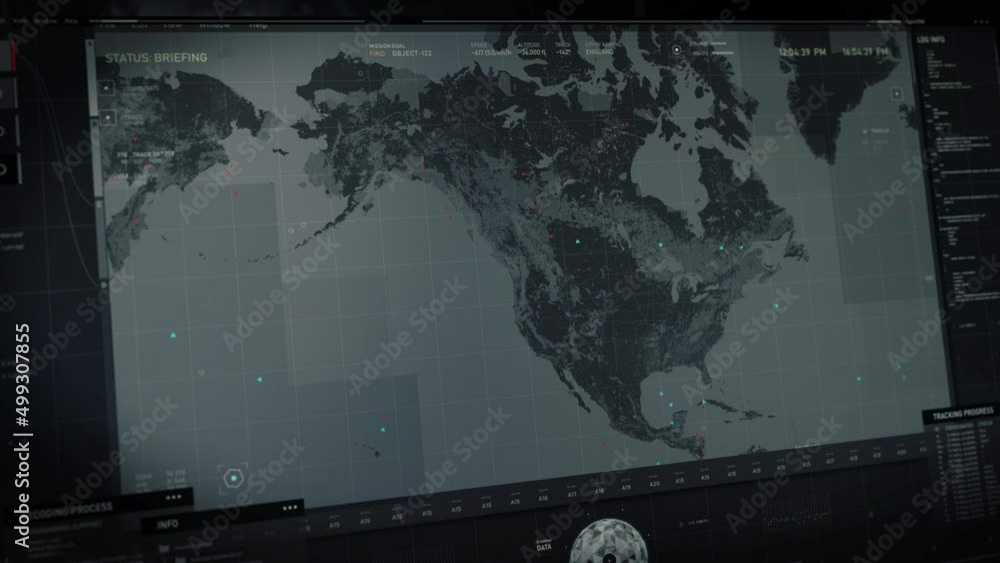 Detection System Scans Map And Tracks Landing Position Of Aircraft ...