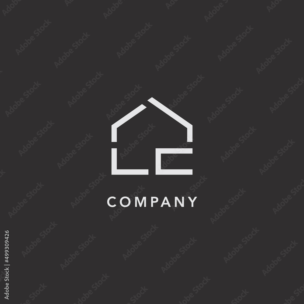 Initials LC roof real estate logo design Stock Vector | Adobe Stock