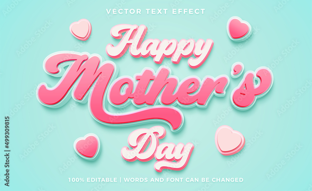 Happy mother's day text effect style Stock Vector | Adobe Stock