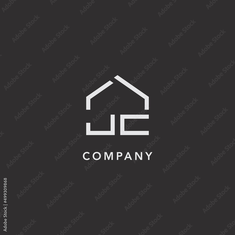 Initials JC roof real estate logo design Stock Vector | Adobe Stock