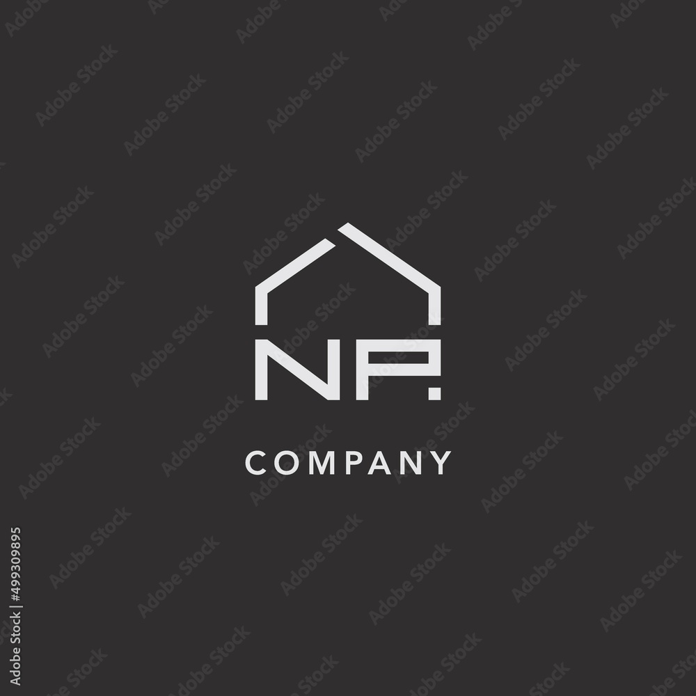 Initials NP roof real estate logo design Stock Vector | Adobe Stock