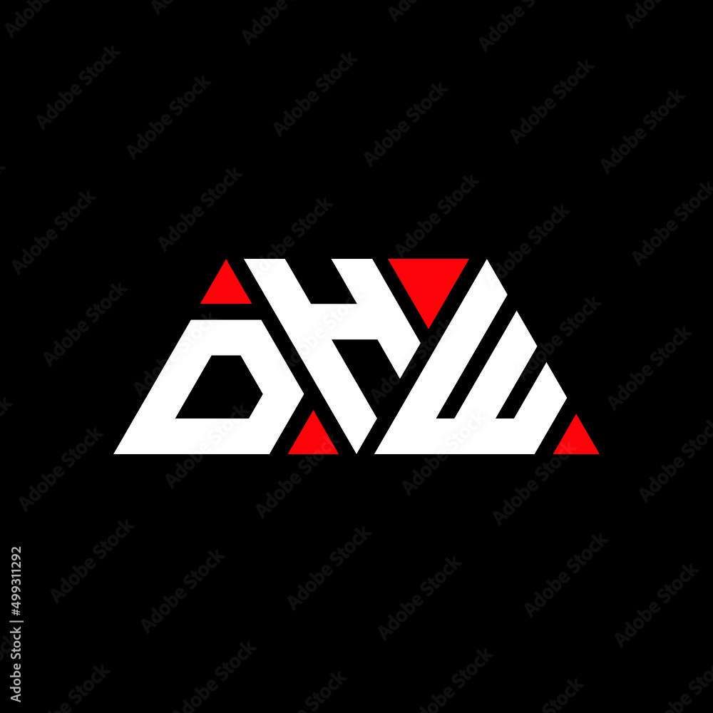 DHW triangle letter logo design with triangle shape. DHW triangle logo ...