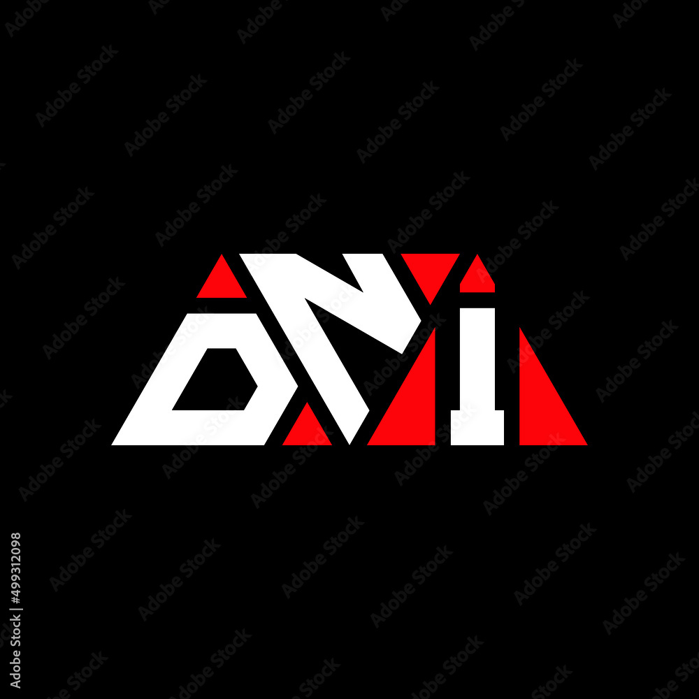 DNI triangle letter logo design with triangle shape. DNI triangle logo ...