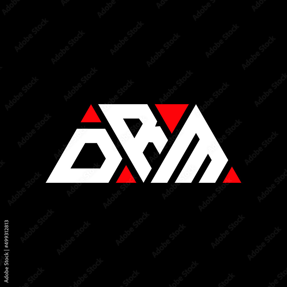 DRM triangle letter logo design with triangle shape. DRM triangle logo ...