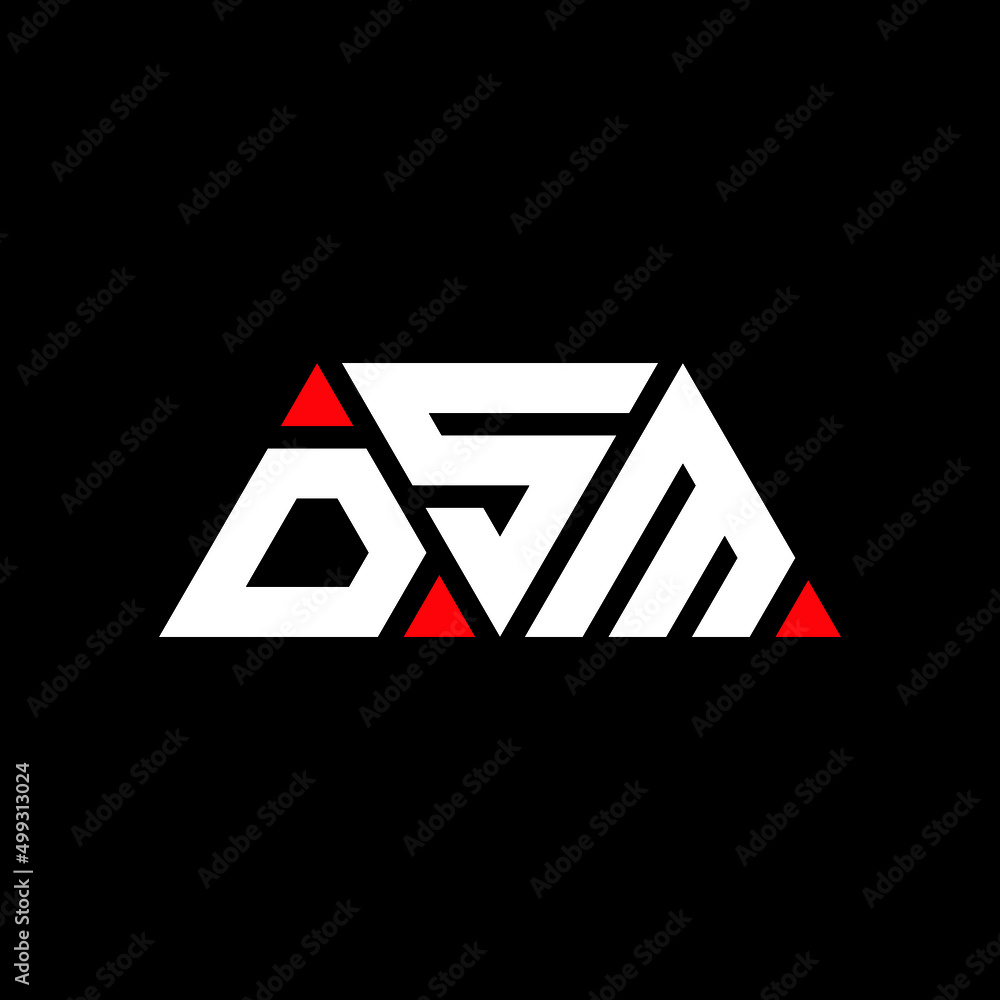 DSM triangle letter logo design with triangle shape. DSM triangle logo ...