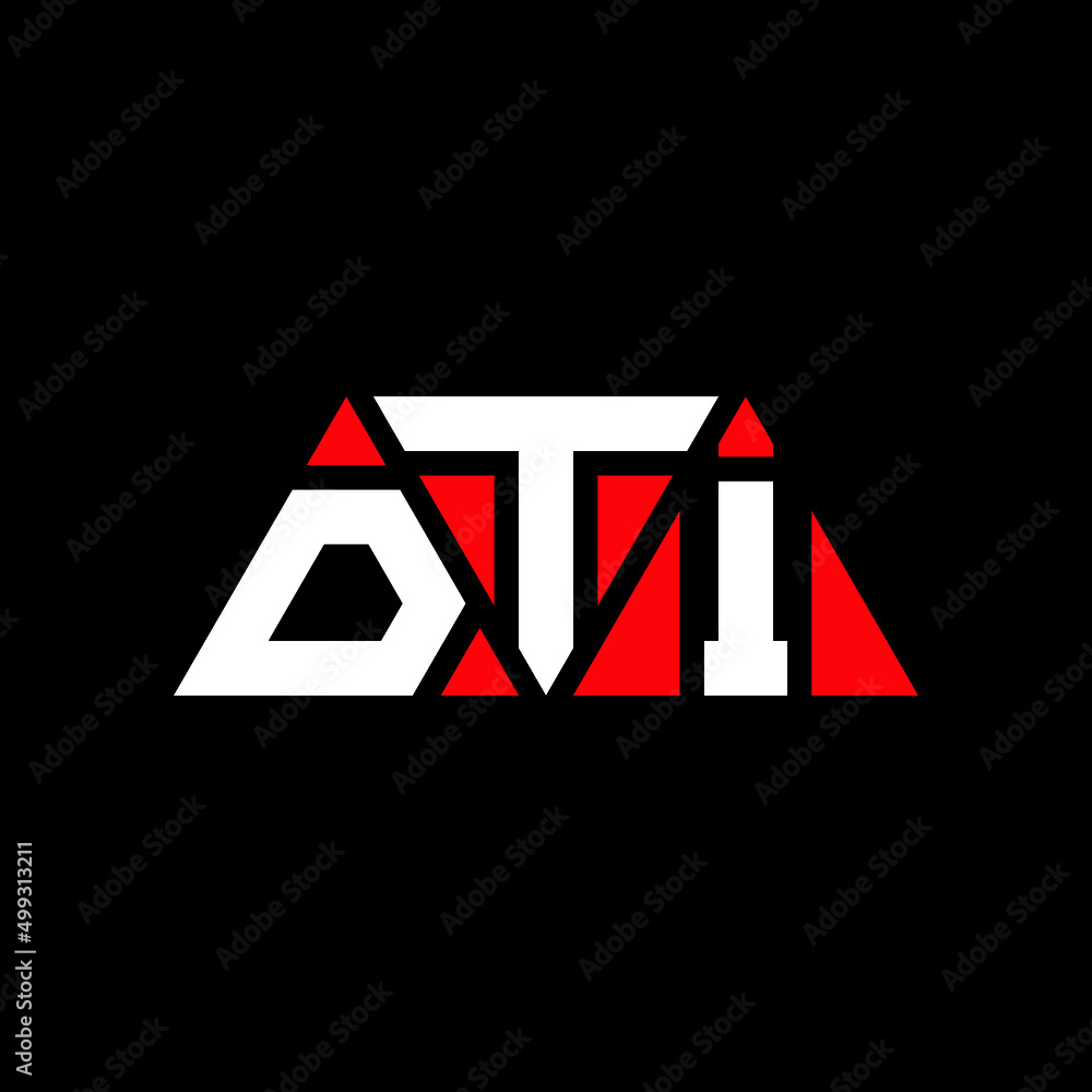 DTI triangle letter logo design with triangle shape. DTI triangle logo ...
