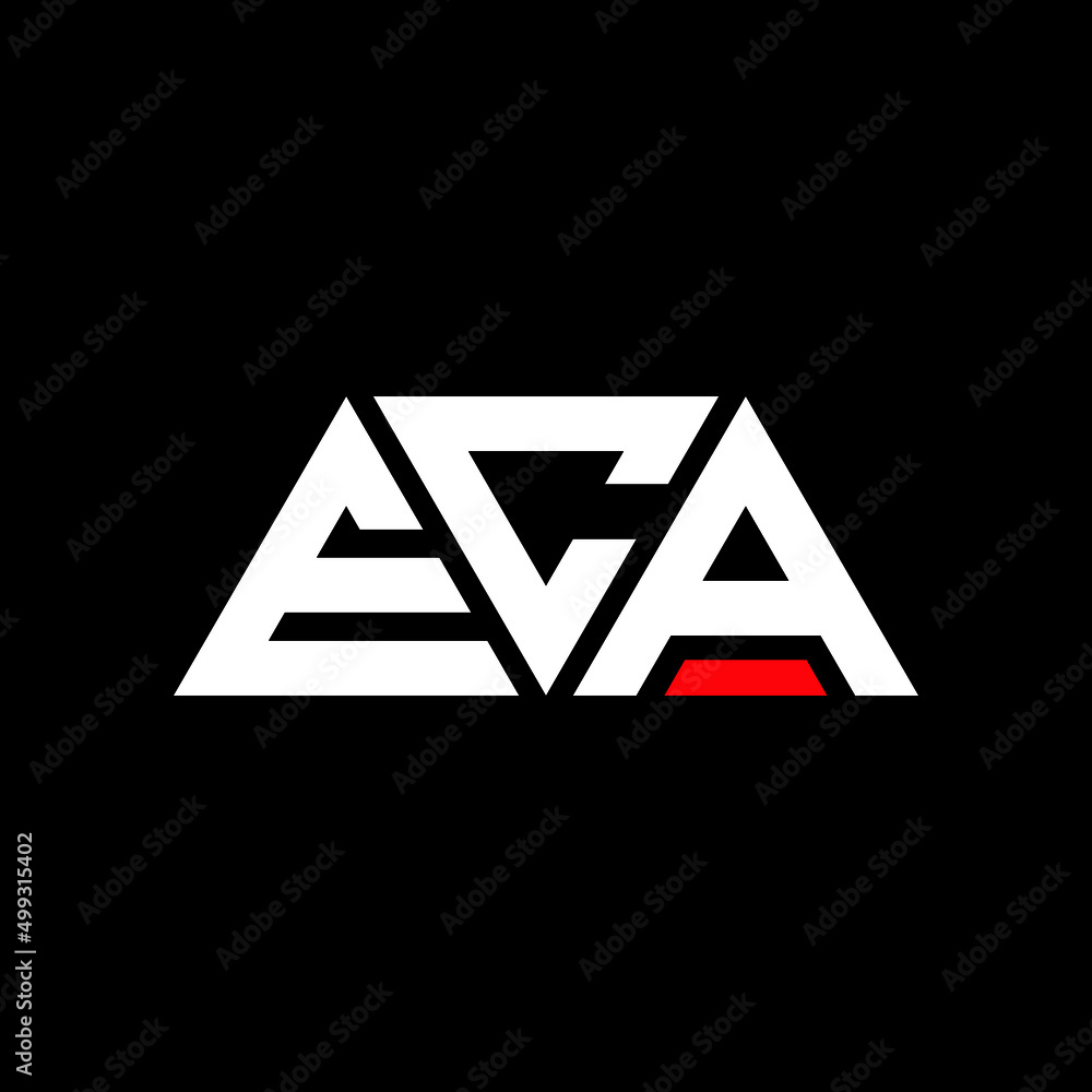 ECA triangle letter logo design with triangle shape. ECA triangle logo ...