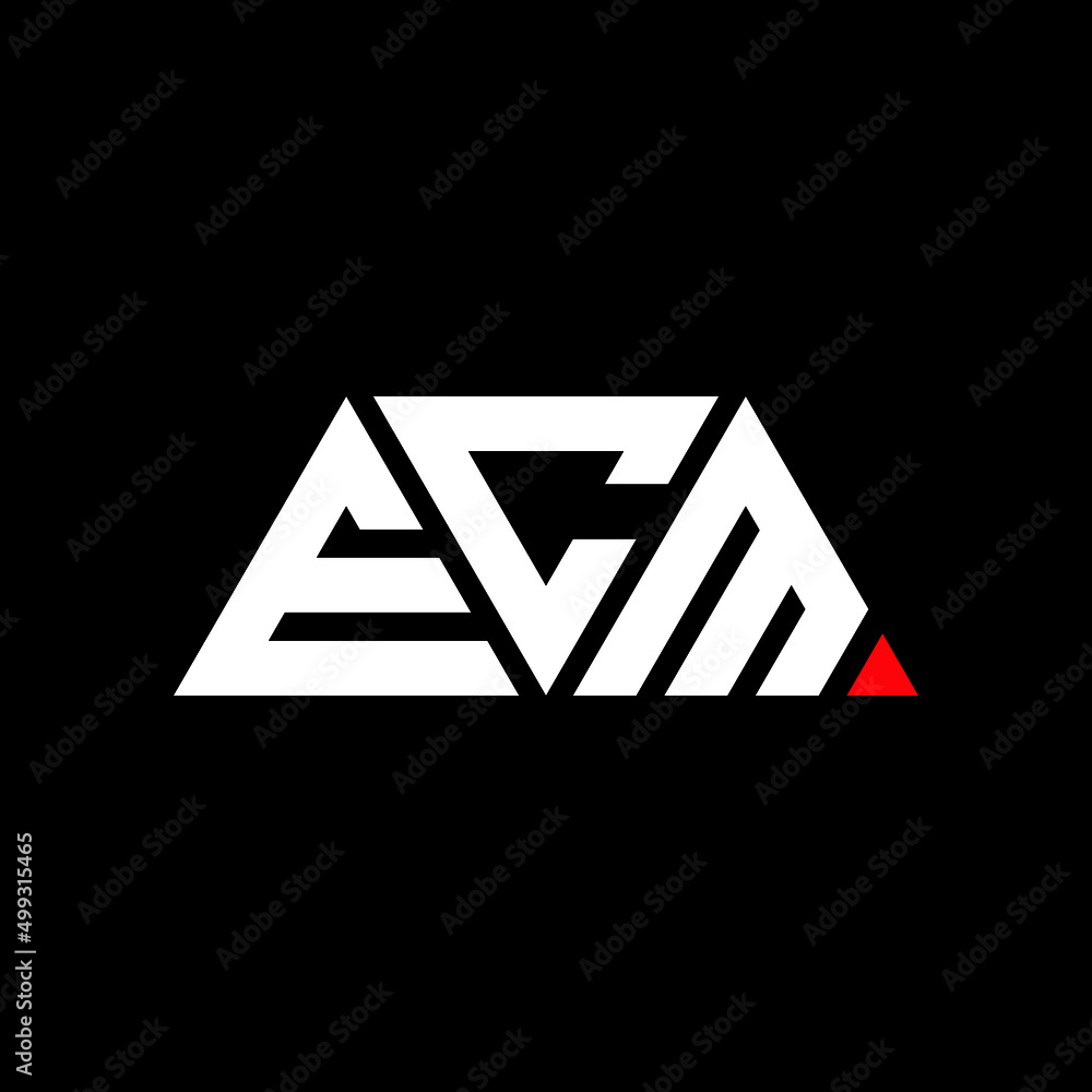 ECM triangle letter logo design with triangle shape. ECM triangle logo ...