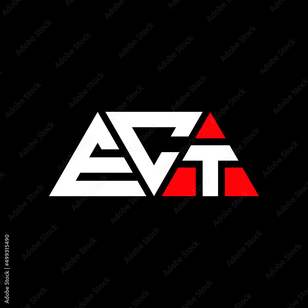 ECT triangle letter logo design with triangle shape. ECT triangle logo ...
