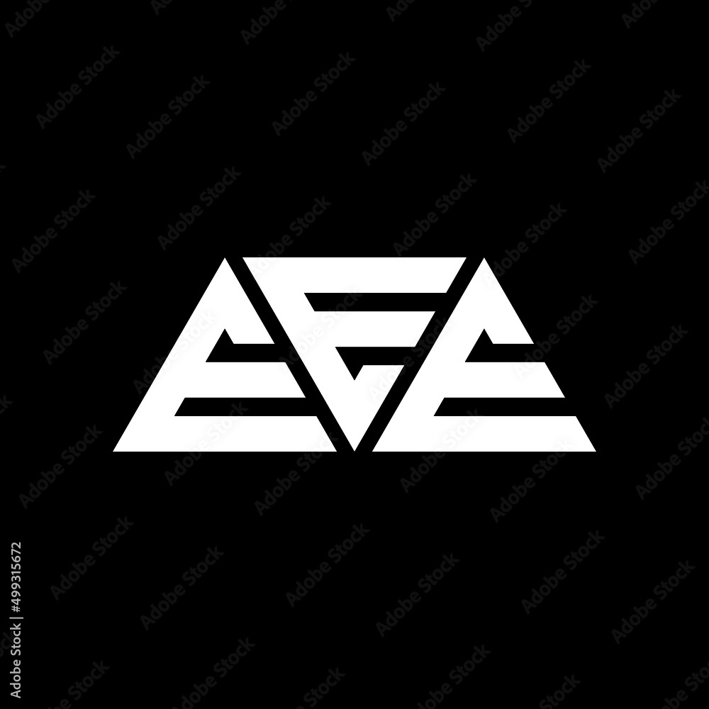 EEE triangle letter logo design with triangle shape. EEE triangle logo ...