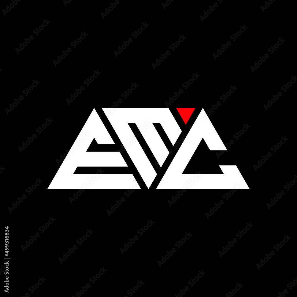 EMC triangle letter logo design with triangle shape. EMC triangle logo ...
