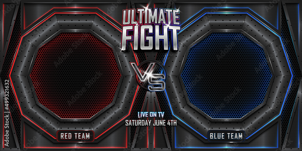 Versus battle fighting 3d realistic horizontal banner poster background ...