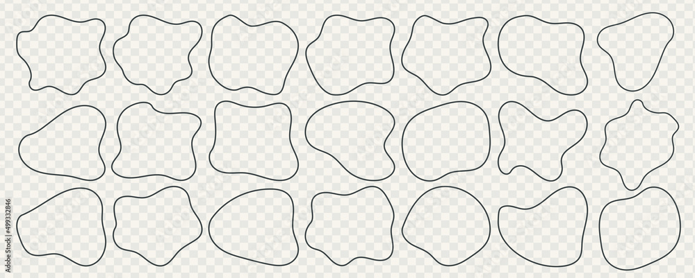 Simple line amoeba frame or circle outline border vector illustration ...