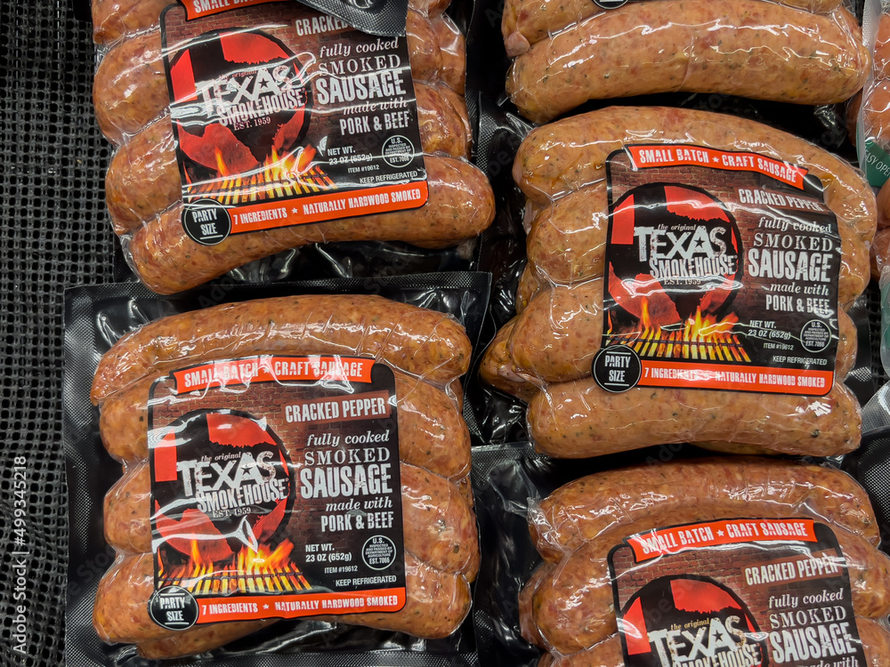 Houston, Texas, USA - March 11, 2022: - Texas Smokehouse Smoked Sausage ...