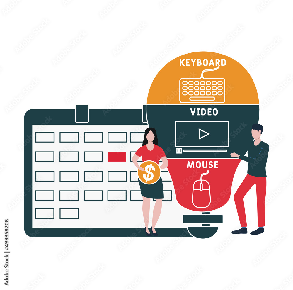 KVM - Keyboard Video and Mouse acronym. business concept background ...