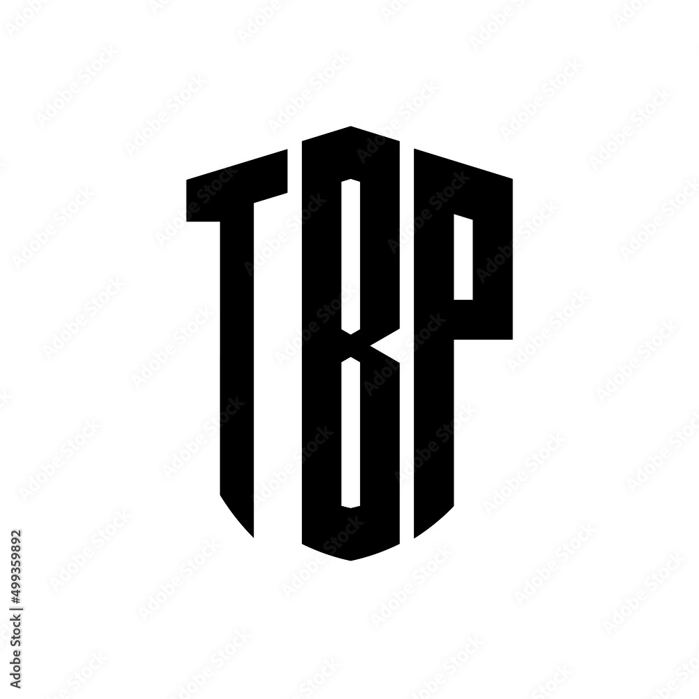 TBP letter logo design. TBP modern letter logo with black background ...