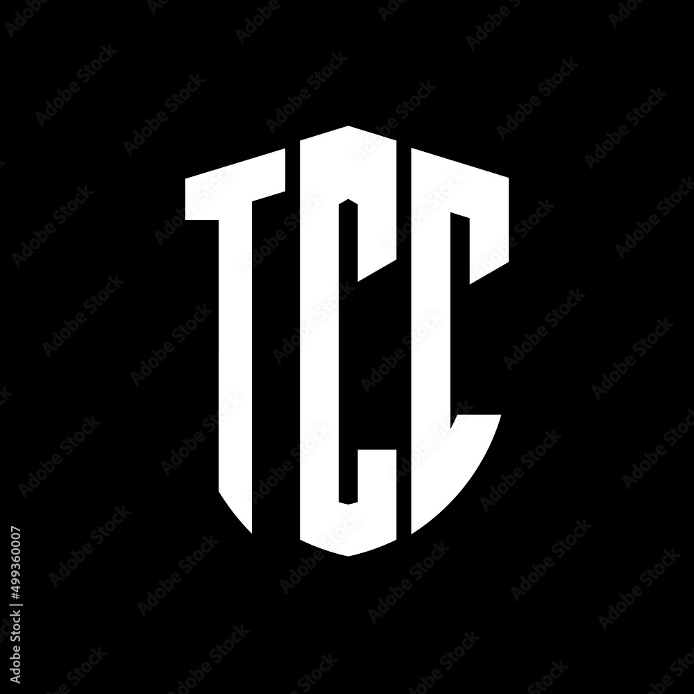 TCC letter logo design. TCC modern letter logo with black background ...