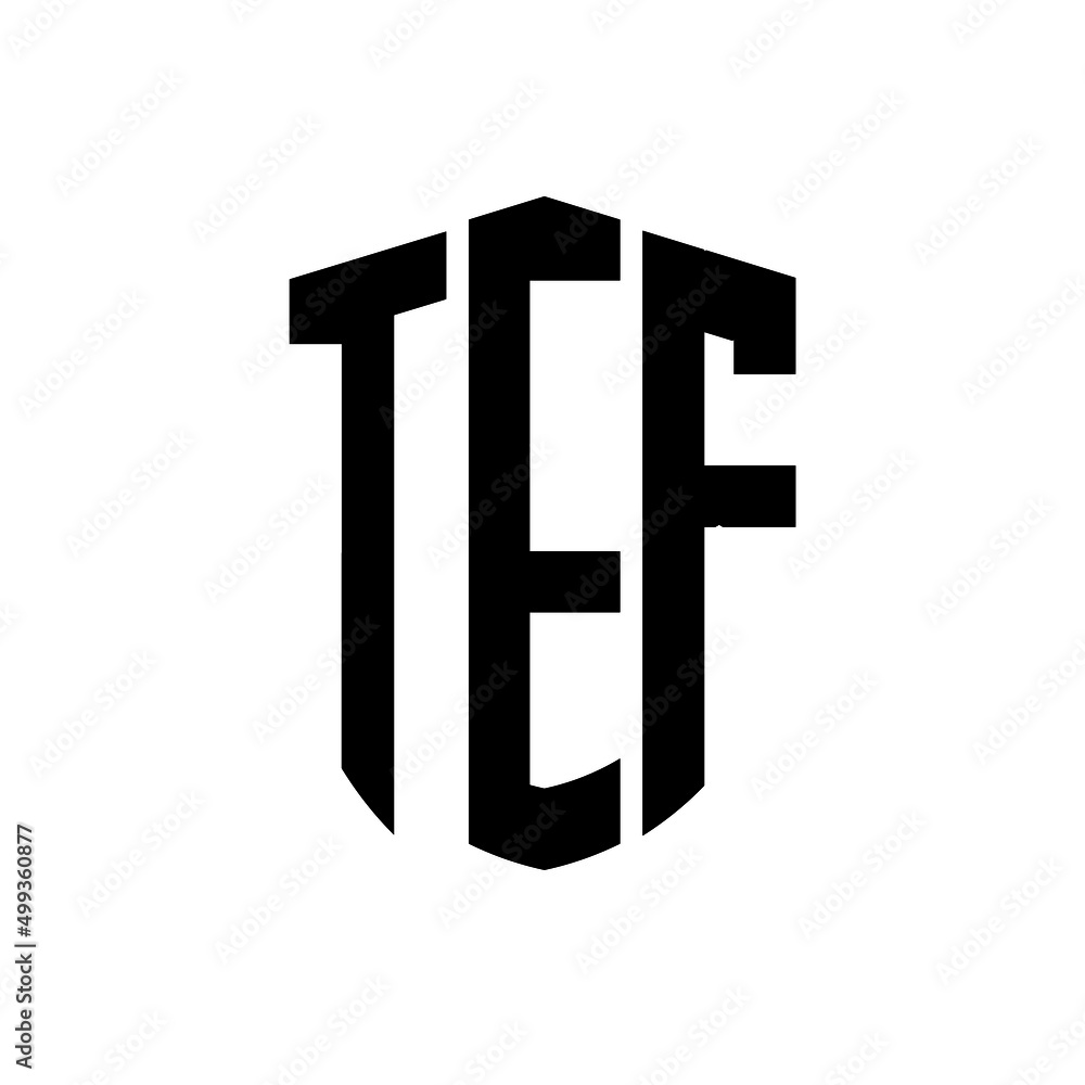 TEF letter logo design. TEF modern letter logo with black background ...