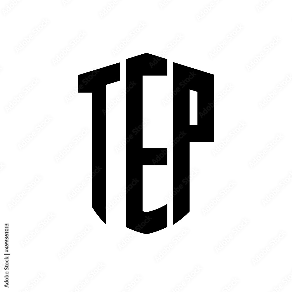 TEP letter logo design. TEP modern letter logo with black background ...
