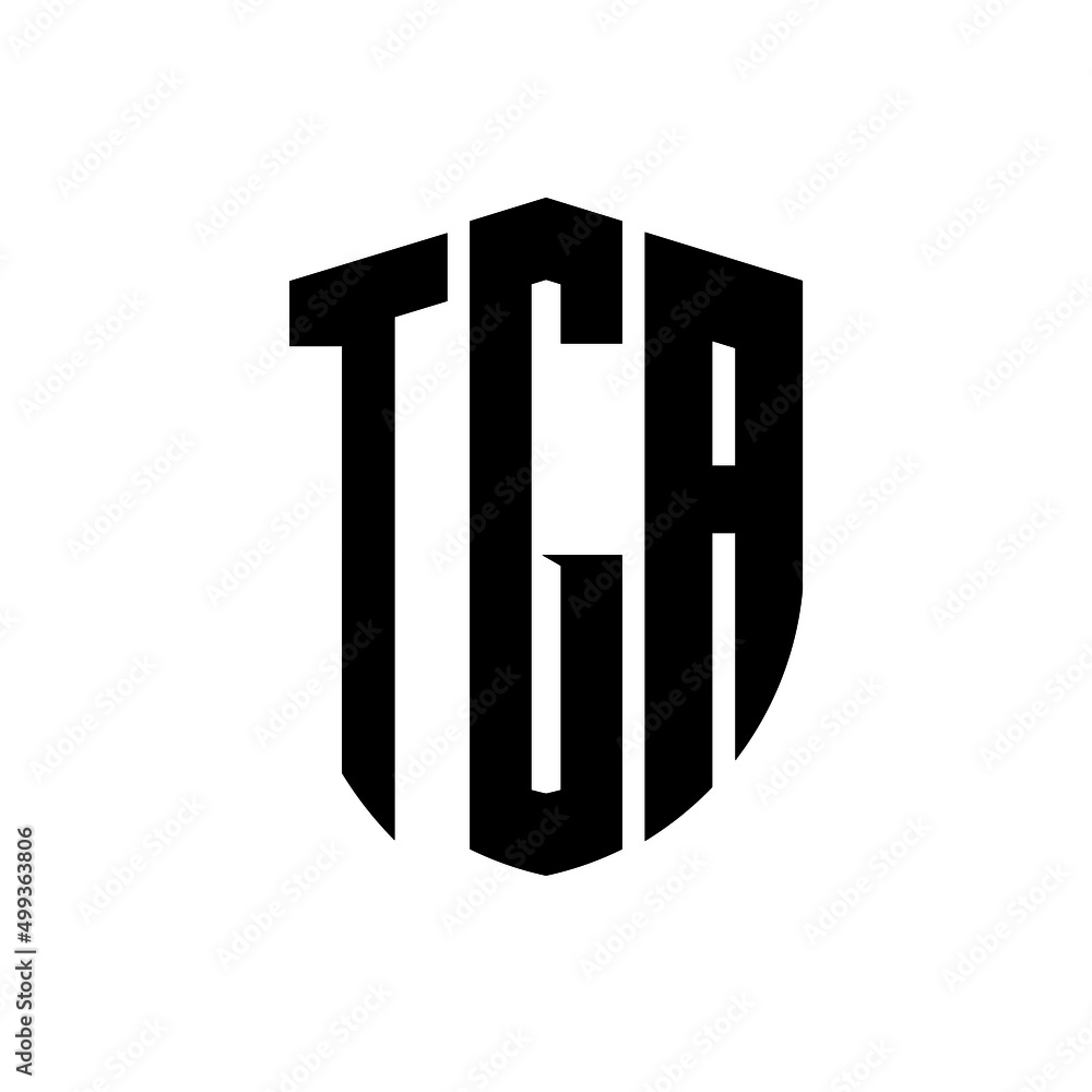 TGA letter logo design. TGA modern letter logo with black background ...