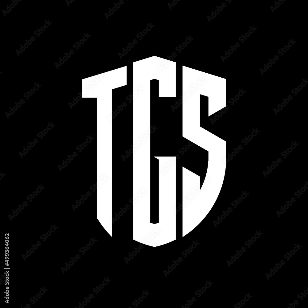 TGS letter logo design. TGS modern letter logo with black background ...