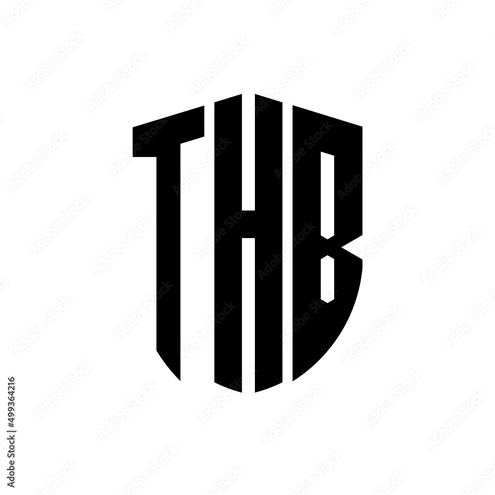 THB letter logo design. THB modern letter logo with black background ...