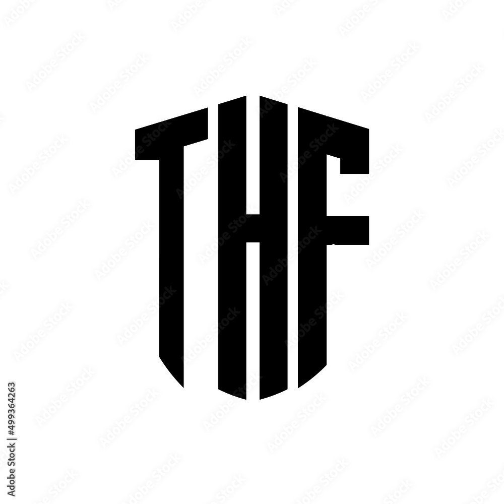 THF letter logo design. THF modern letter logo with black background ...