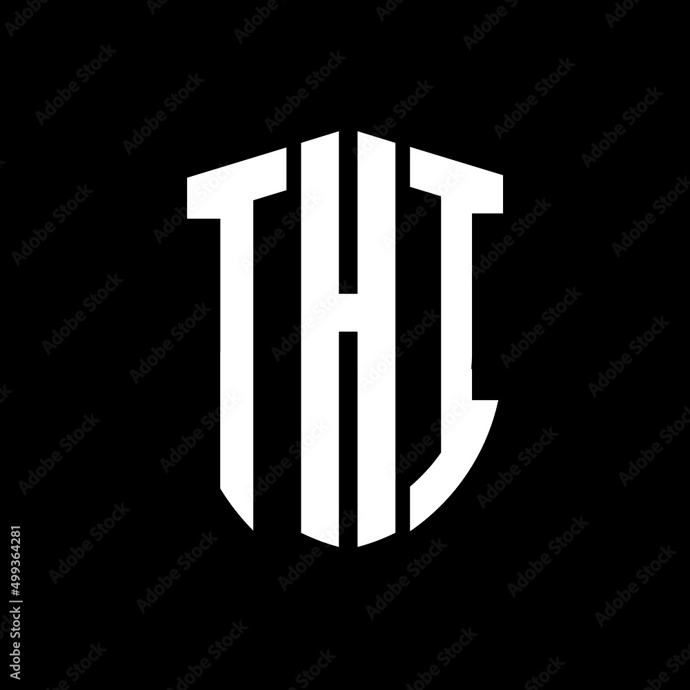 THI letter logo design. THI modern letter logo with black background ...
