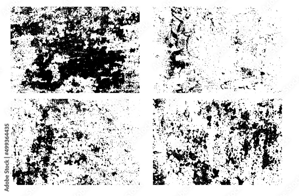 Rust on Painted Metal Surface Grunge Textures Set. Industrial ...