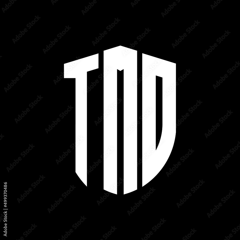 TMD letter logo design. TMD modern letter logo with black background ...