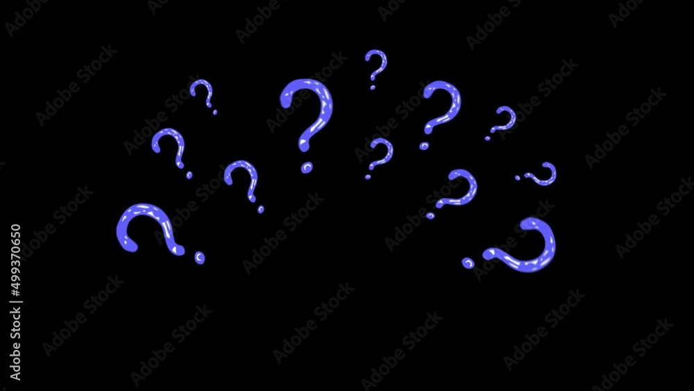 Multiple cute question marks appear, alpha channel Stock Video | Adobe ...
