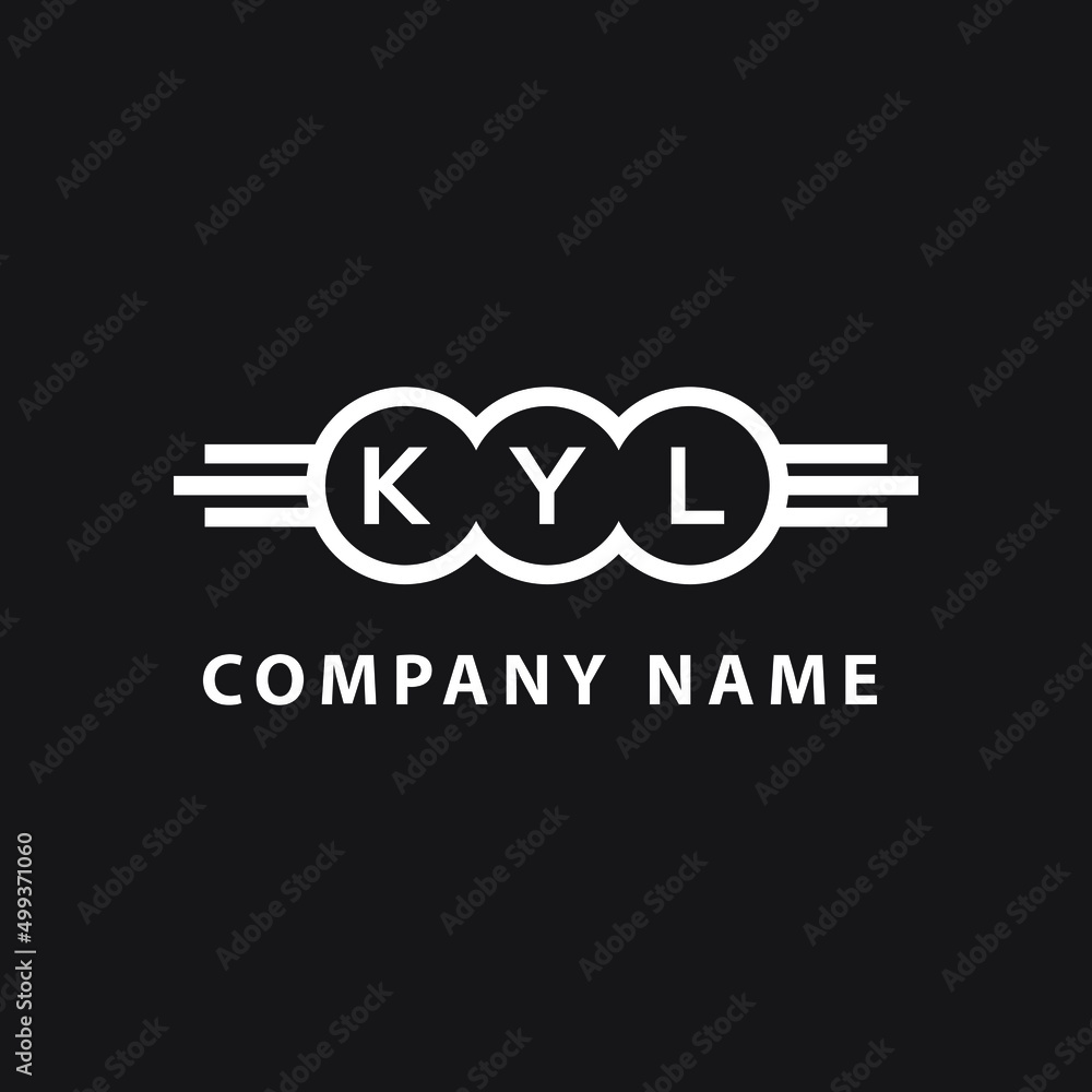 KYL letter logo design on black background. KYL creative initials ...