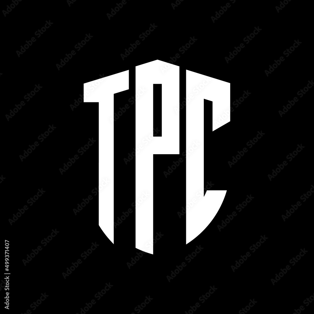 TPC letter logo design. TPC modern letter logo with black background. TPC creative letter logo ...