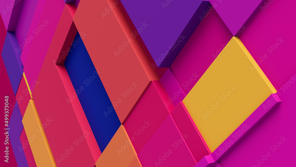Multicolored Tech Background with a Geometric 3D Structure. Vibrant ...