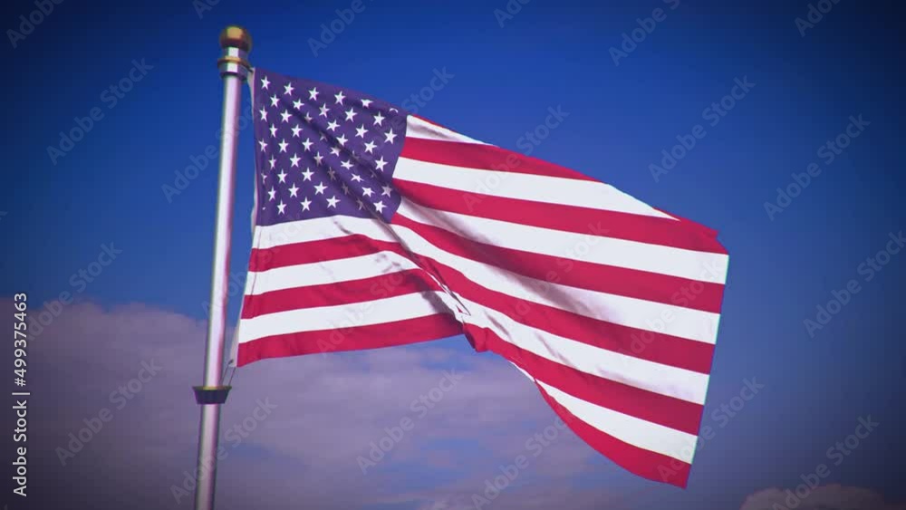 Seamless loop animation of the United States flag. To facilitate ...