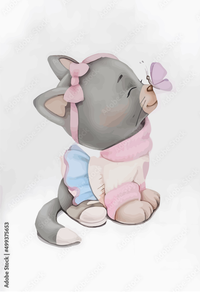 Cute Animal Vector Collection, Hand Drawn Aesthetic Pet illustration ...