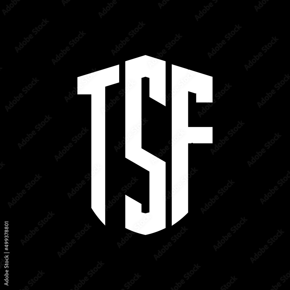 TSF letter logo design. TSF modern letter logo with black background ...
