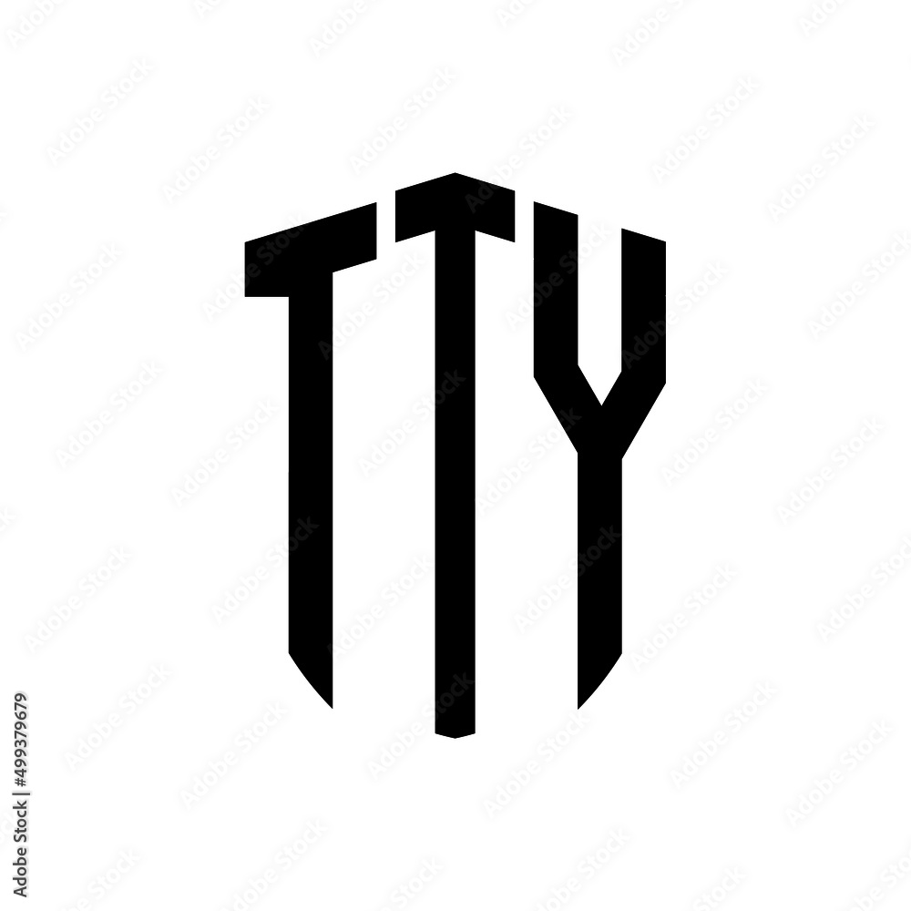 TTY letter logo design. TTY modern letter logo with black background ...
