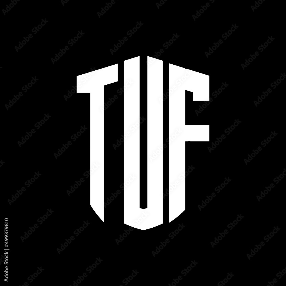 TUF letter logo design. TUF modern letter logo with black background ...
