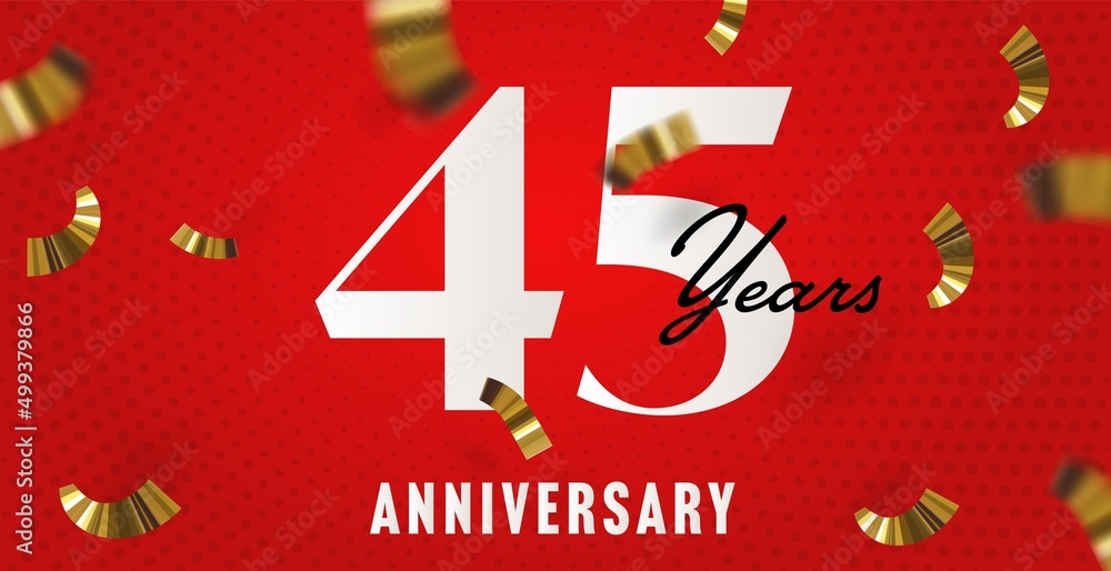 45 years anniversary banner with luxury realistic design. Party banner ...