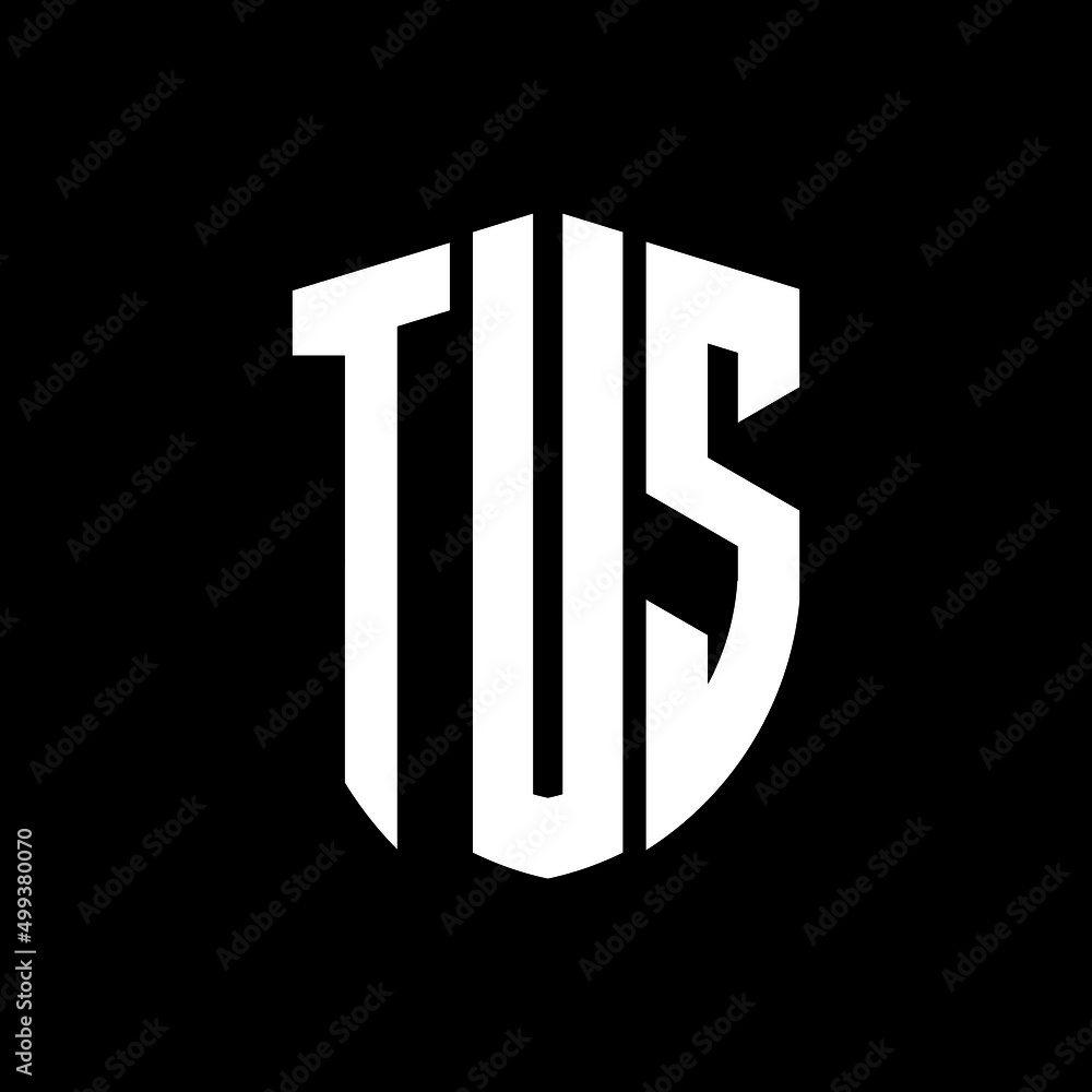 TUS letter logo design. TUS modern letter logo with black background ...